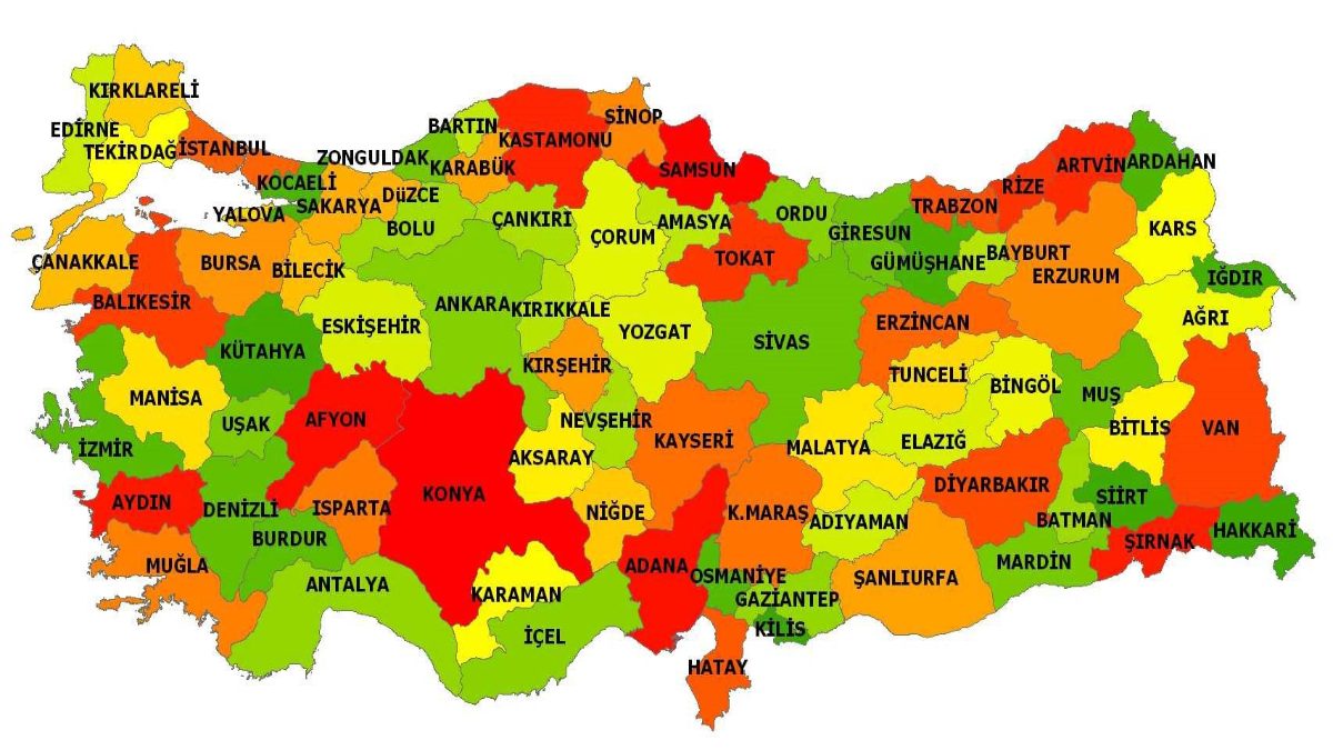 Türkiye İller Haritası : 81 İl Haritası ve Güncel Bilgiler